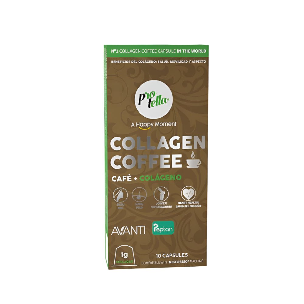 Collagen Coffee X 10 capsule, 40G, Protella, Cafea solubila cu colagen ...