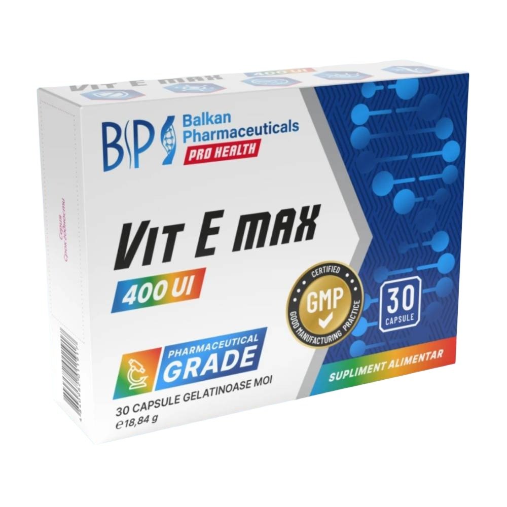 Vitamina E Max 400UI, 30 capsule, Balkan Pharmaceuticals - Nutriland ...
