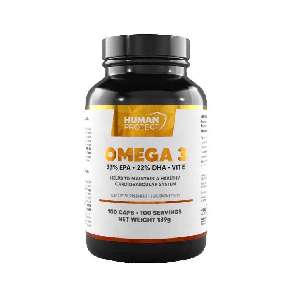 Omega 3 100 capsule, Human Protect, Supliment alimentar pe baza de ulei ...