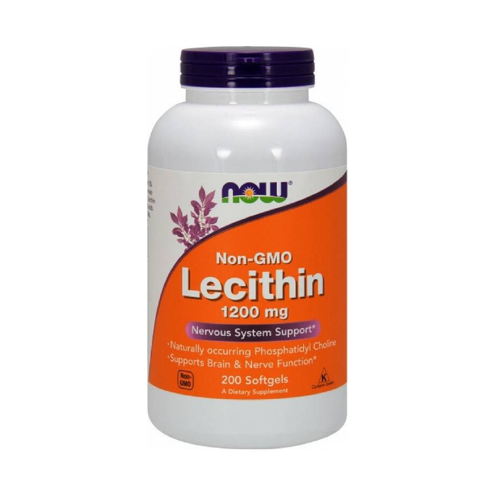 Lecitina 1200mg, 200 capsule, Now Foods, Supliment alimentar pentru ...